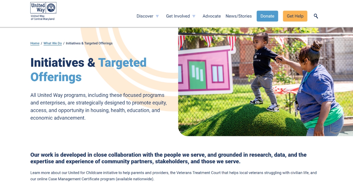 Initiatives & Targeted Offerings - United Way of Central Maryland